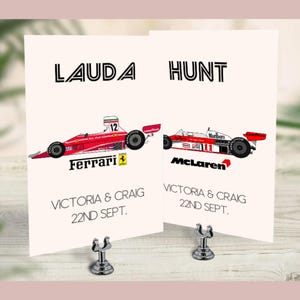 Custom F1 / Formula 1 / Racing Wedding Table Names / Table Numbers ...