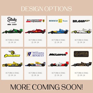 Custom F1 / Formula 1 / Racing Wedding Table Names / Table Numbers ...
