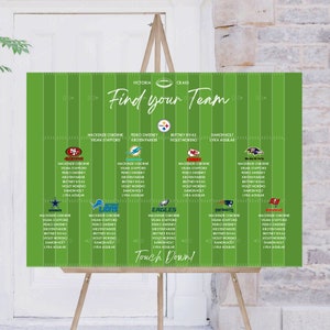 Custom NFL / American Football Wedding Seating Plan / Seating Chart ...