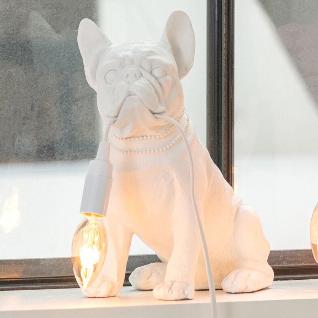French Bulldog Table Lamp White – Playful and Stylish Decor - Etsy