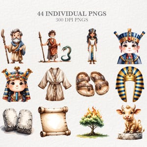 Moses Clipart, Instant Download, Bible Story Graphics, Religious Art ...