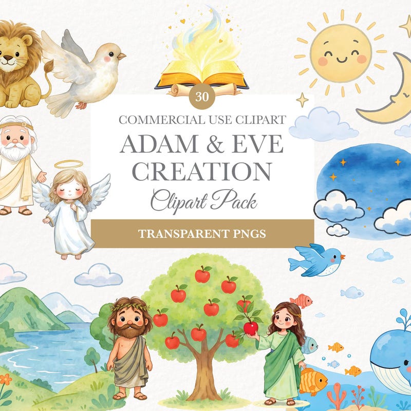 Adam and Eve Clipart - Etsy