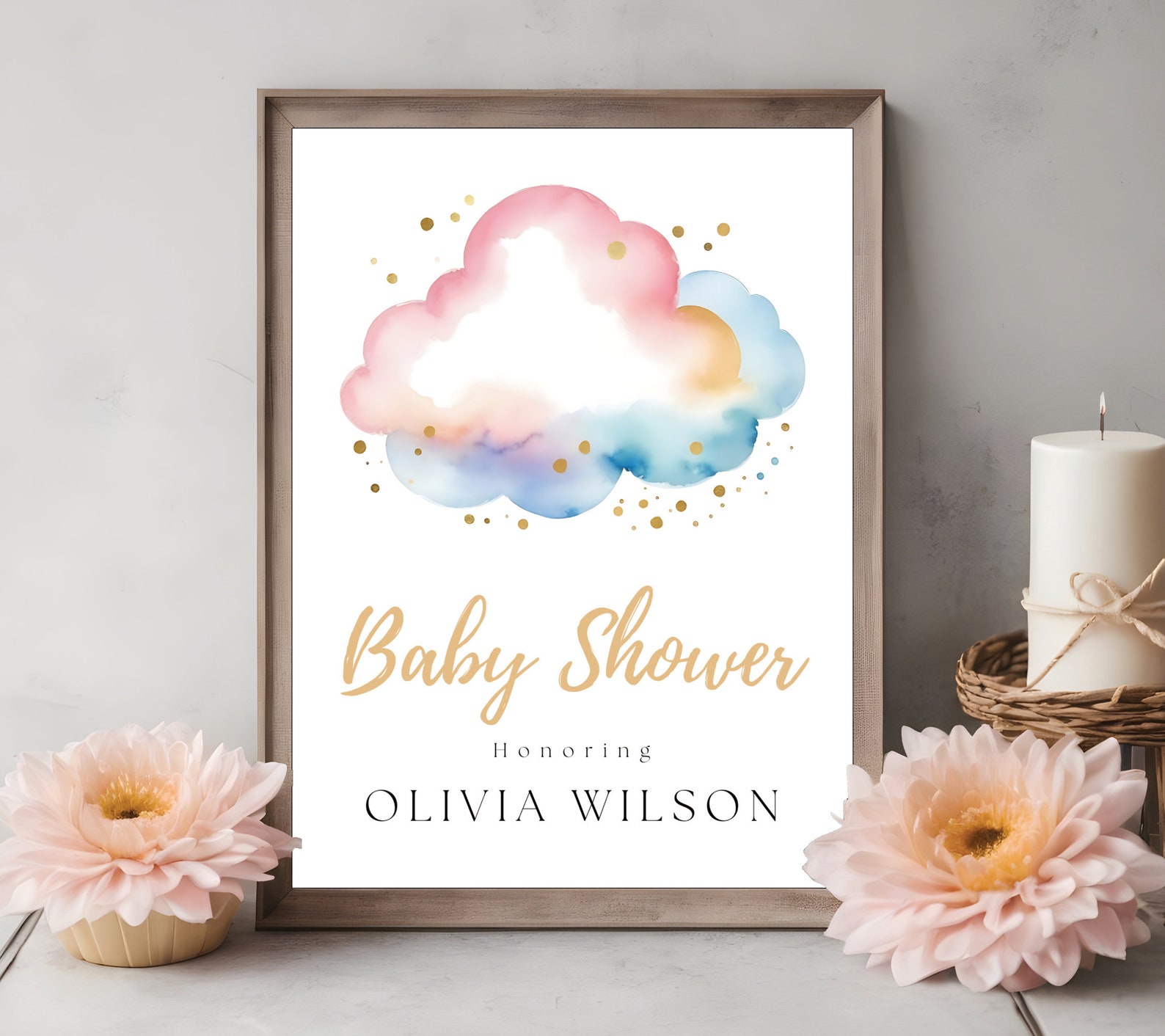 Watercolor Clouds Clipart, Baby Shower Clouds, Nursery Decor, Clip Art ...