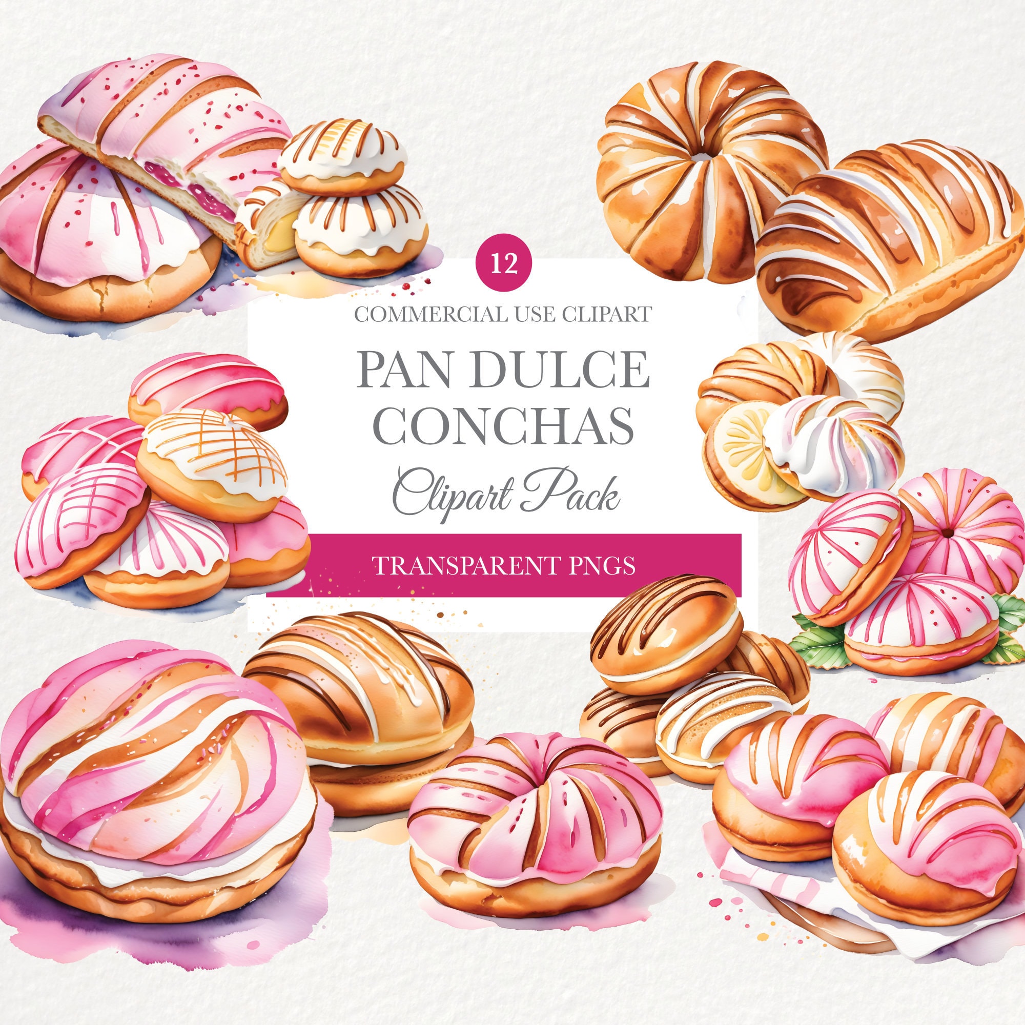 Mexican Pan Dulce, Conchas Pan Dulce, Mexican Bakery Png, Mexican ...