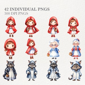 Little Red Riding Hood Clipart, Fairytale Clipart, Red Riding Hood ...