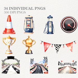 Watercolor Race Clipart, Kids Art, Racing Cars, Nursery Watercolor Cars ...