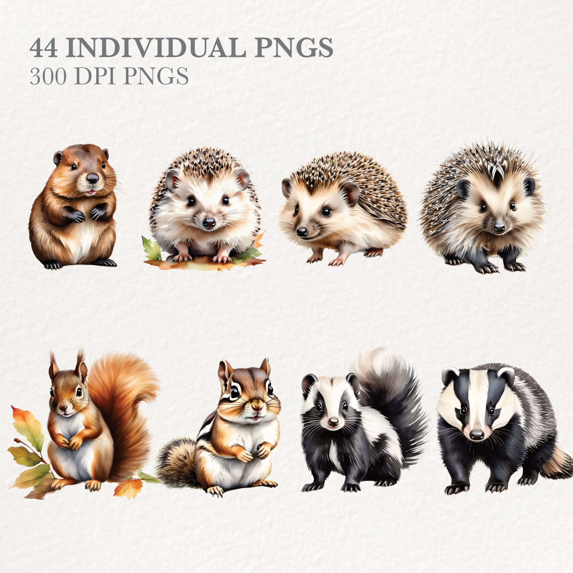 Woodland Animals Clipart Bundle, Sublimation Png, Forest Animal Clip ...