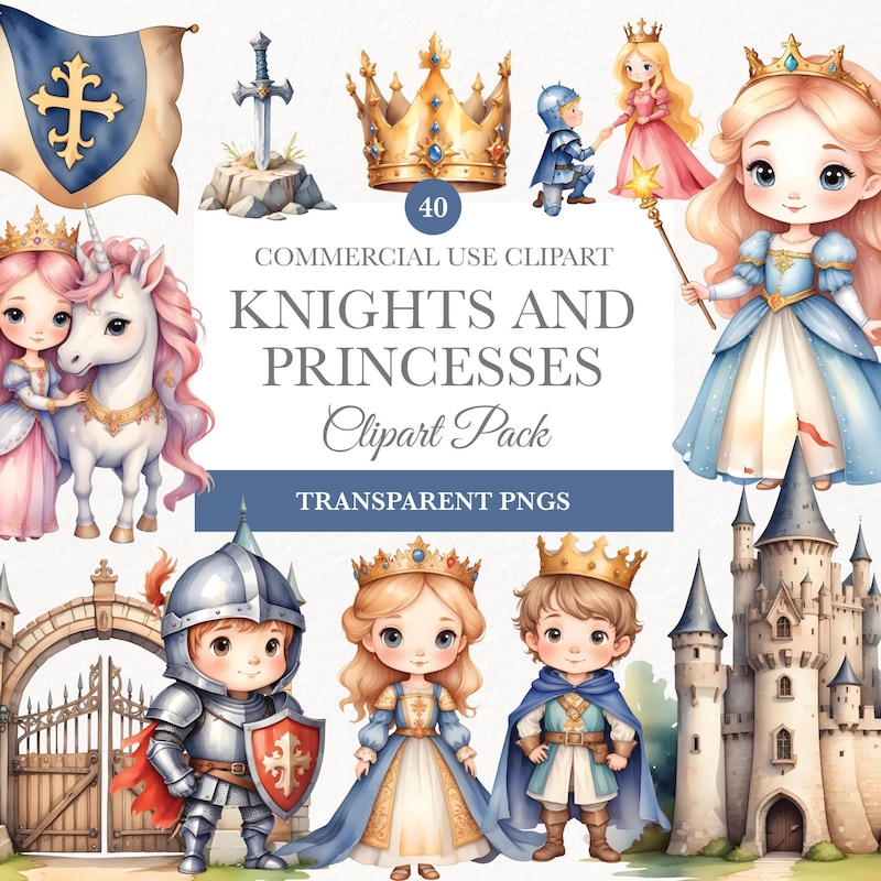Knight and Princess Art - Etsy