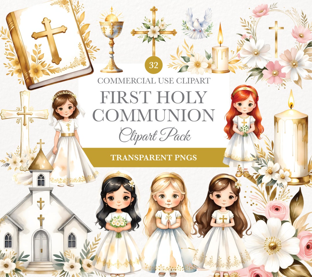 First Communion Clipart, Digital Paper Craft, First Holy Communion Png ...