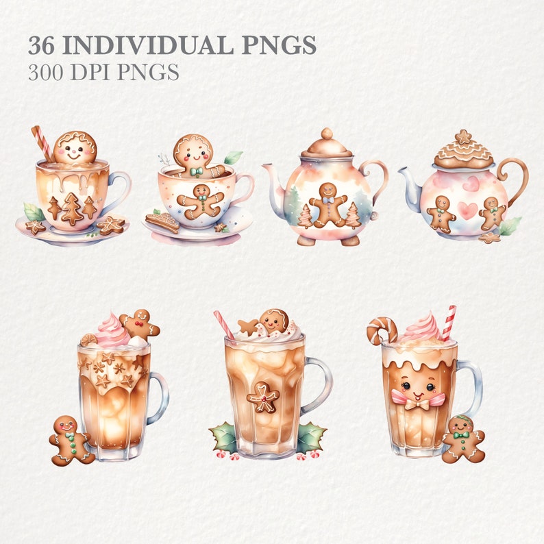 Pastel Gingerbread Clipart, Colorful and Pastel, Adorable Cookies ...