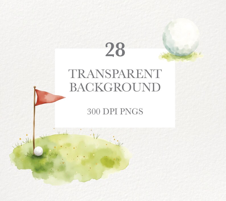 Cute Golf Watercolor Clipart, Watercolor Golf Clipart, Instant Download ...