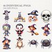 Cute Halloween Watercolor Clipart Bundle, Witch Clipart, Black Cat ...
