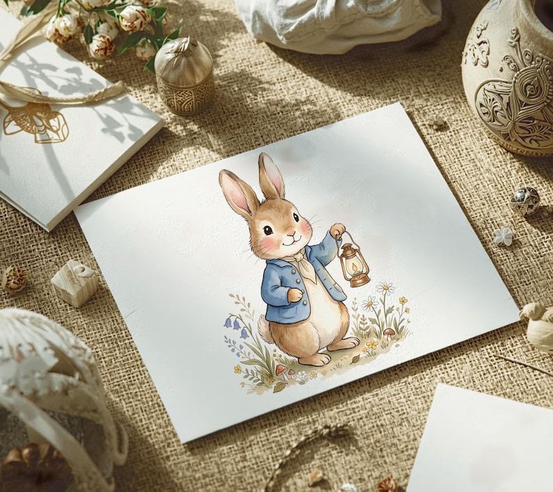 Beatrix Potter Clipart - Bunny Digital Download & Watercolor Craft ...