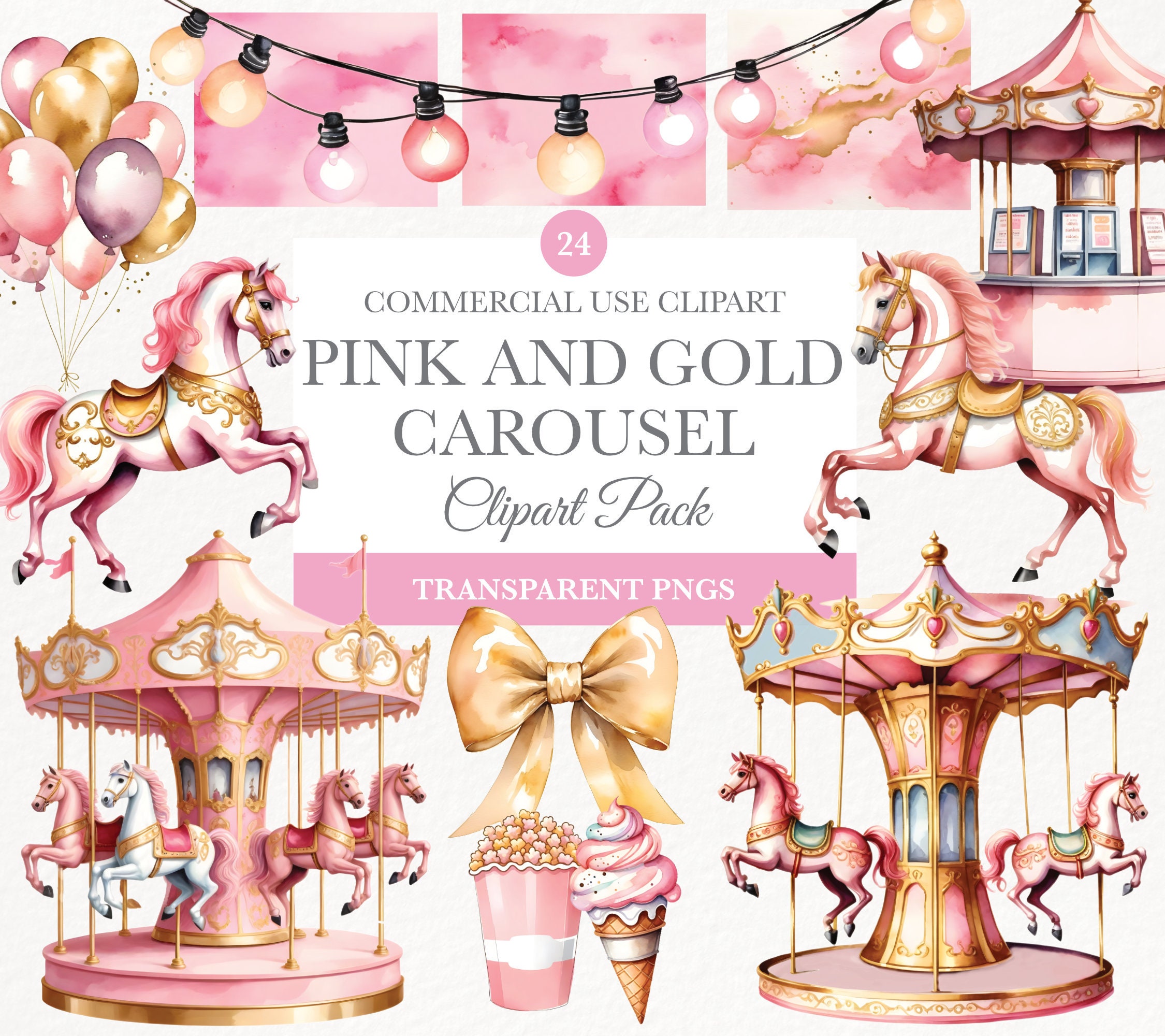 Carousel Horse, Carousel Pony, Carousel Png, Watercolor Carousel ...