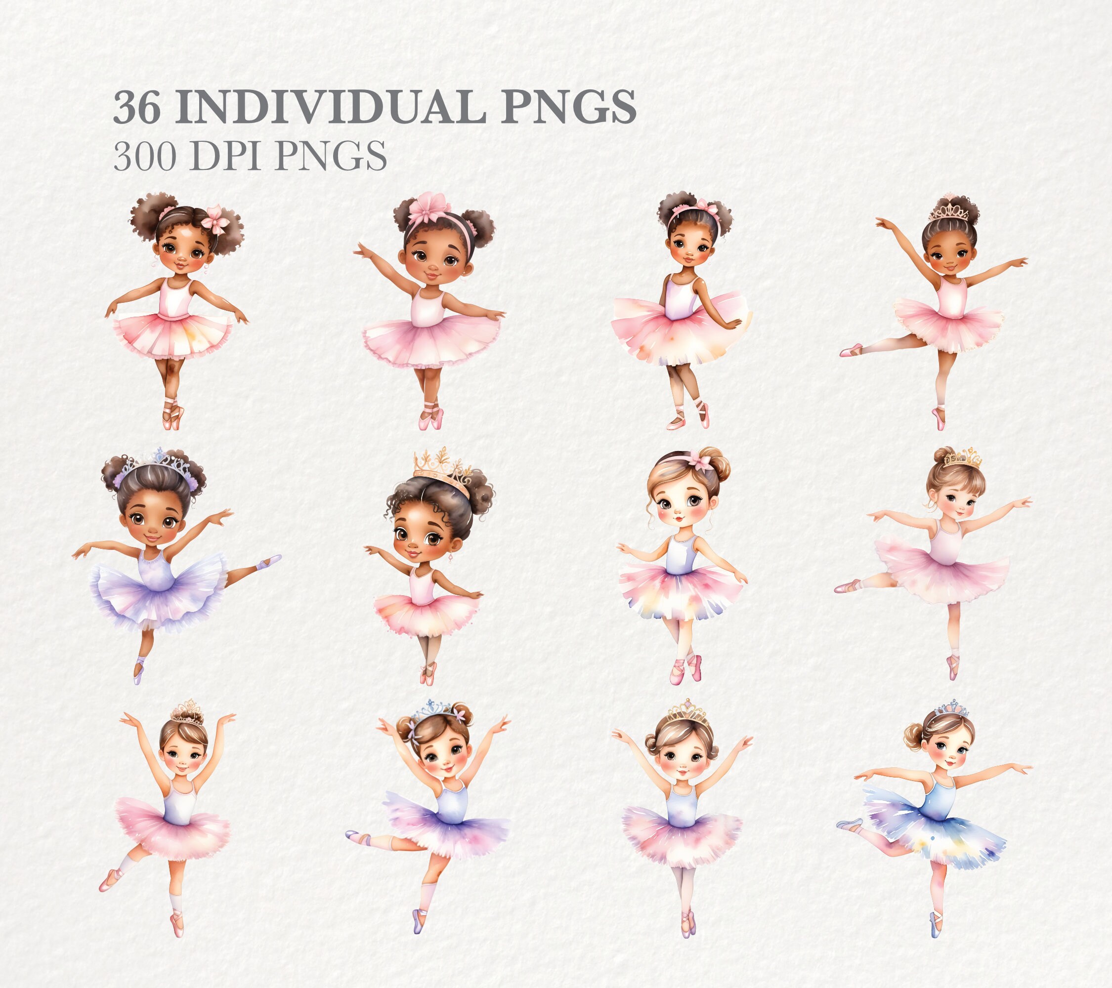 Ballerina Watercolor Clipart, Tutu and Ballet Shoes, Pink Watercolor ...