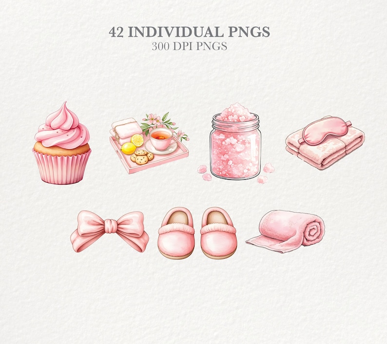 Spa Party Clipart, Watercolor Girls Clipart, Pamper Party PNG, Self ...