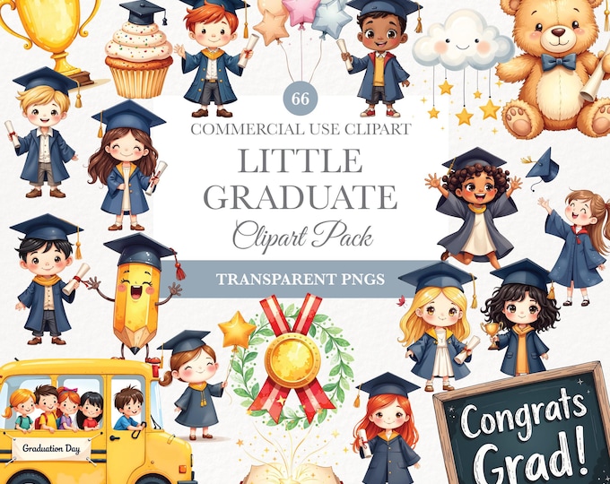 Graduate Baby Animals Clipart Bundle, Preschool Graduation, Graduation ...