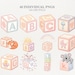 Baby Blocks Clipart, Digital Alphabet Art, Nursery Decor, Baby Shower ...