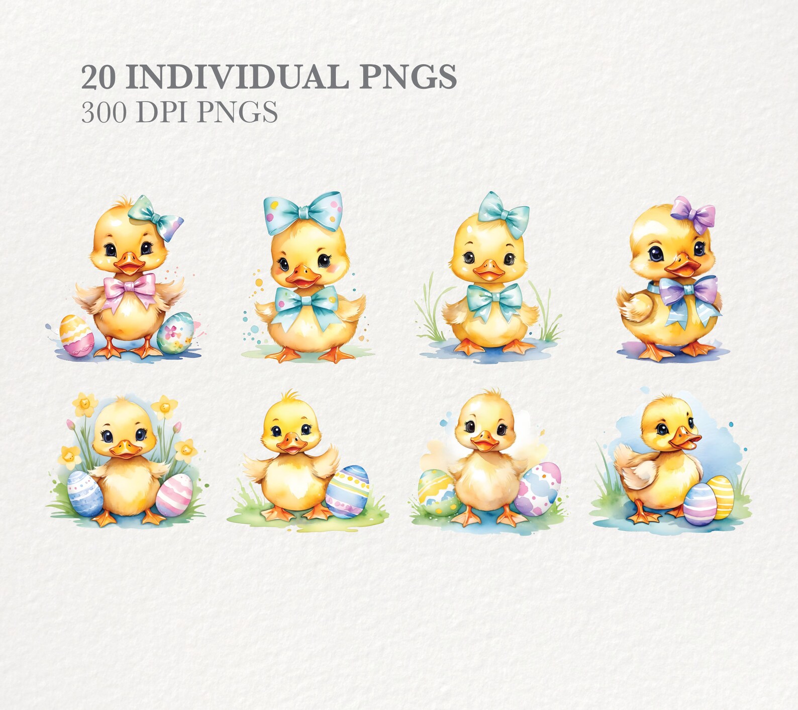 Watercolor Easter Duckling Clipart, Instant Download, Sublimation Png ...