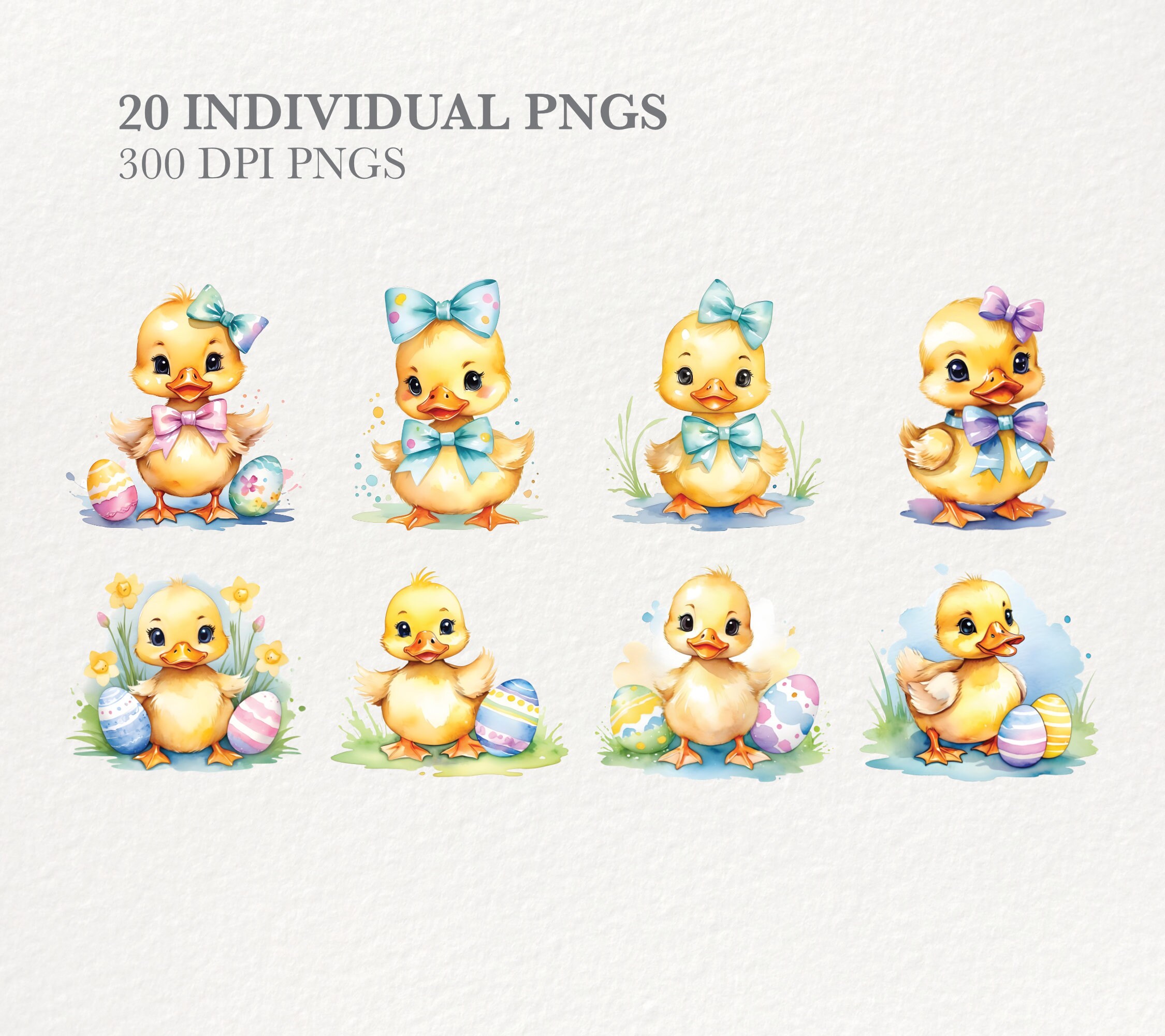 Watercolor Easter Duckling Clipart, Instant Download, Sublimation Png ...