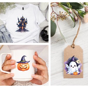 Cute Halloween Watercolor Clipart Bundle, Witch Clipart, Black Cat ...