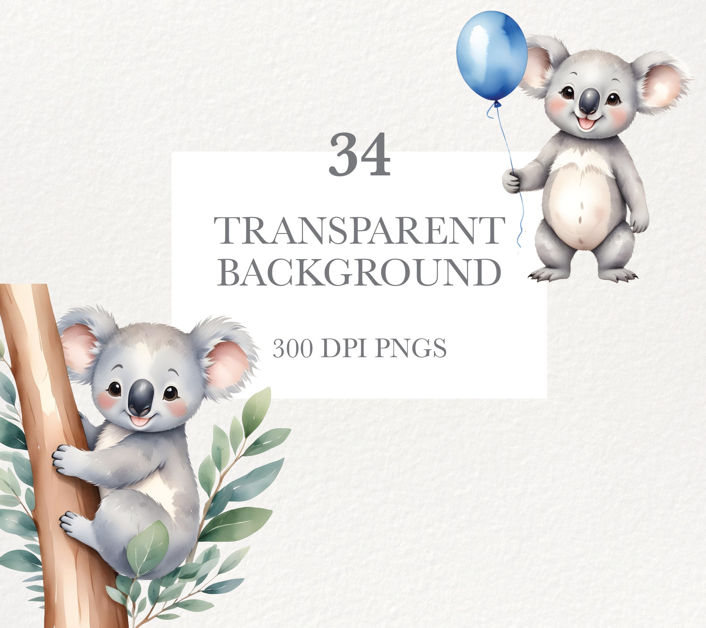 Australian Animals Clipart, Transparent Png, Koala Sitting in Tree ...
