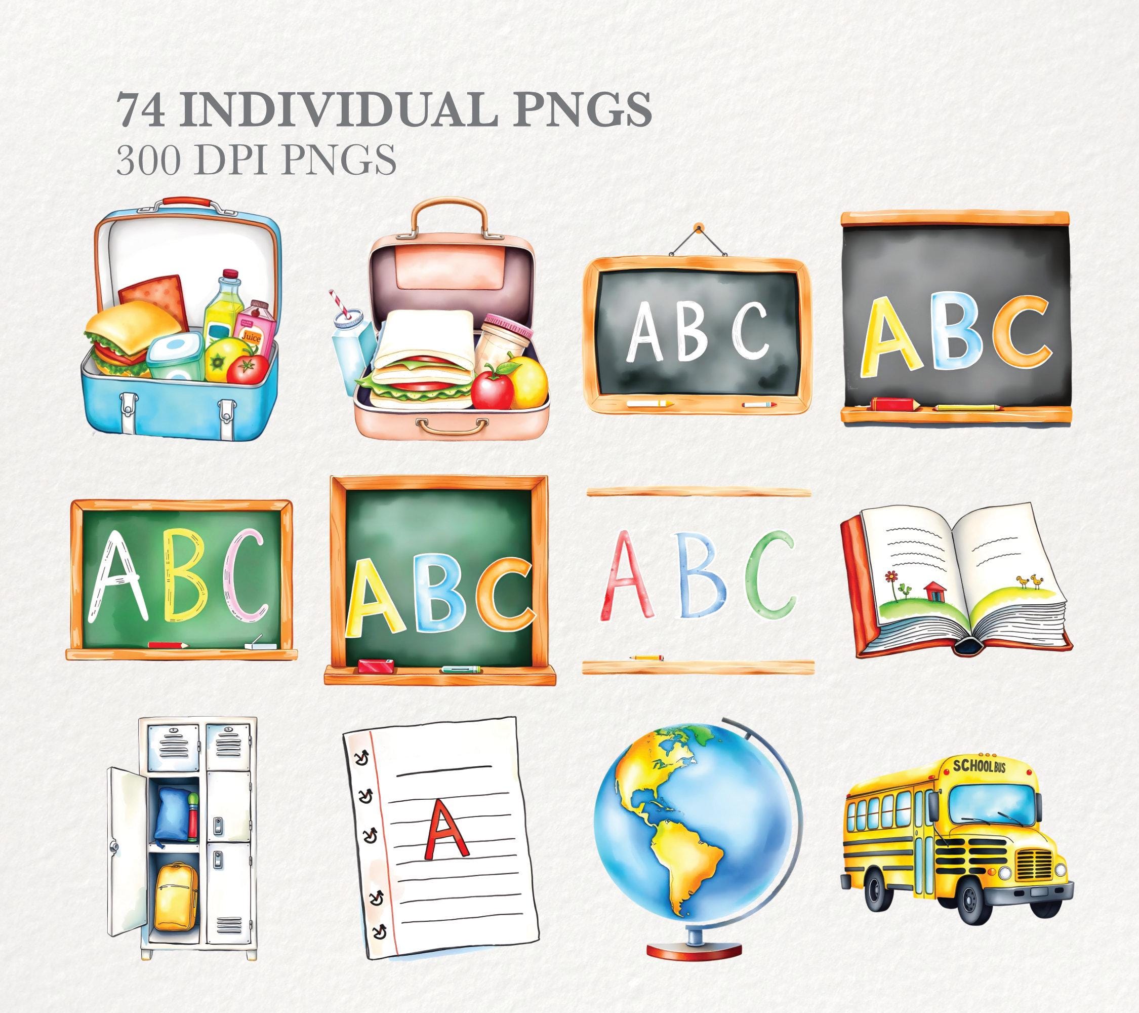 Cute School Supply Clipart, Back to School, Digital Download, Scrapbook ...