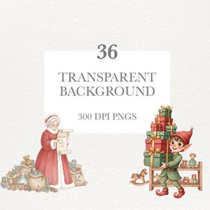Christmas Toy Shop Clipart, Festive Holiday PNG Graphics, Vintage ...