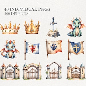 Knights and Princesses Clipart, Fairytale Castle, Princess Clipart ...