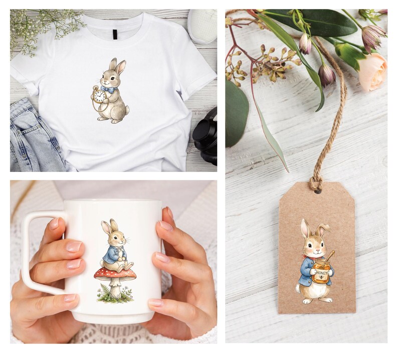 Beatrix Potter Clipart - Bunny Digital Download & Watercolor Craft ...