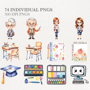 Cute School Supply Clipart, Back to School, Digital Download, Scrapbook ...