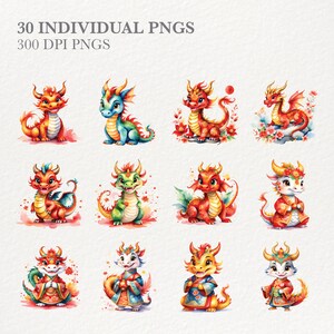 Chinese New Year Watercolor Clipart, Commercial Use, Chinese New Year ...