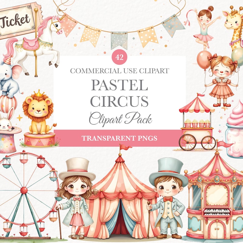 Circus Clipart Cute - Etsy UK