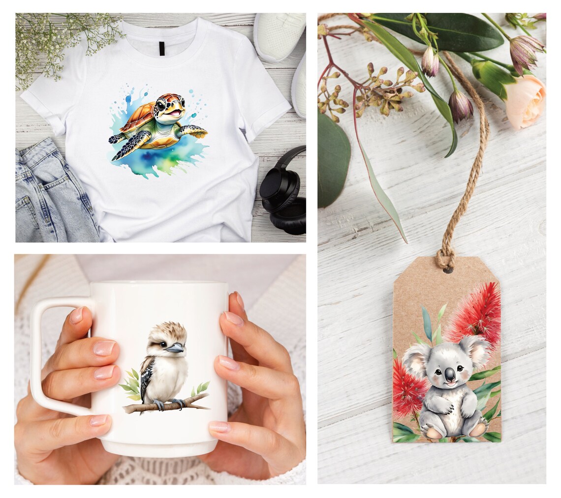 Australian Animals Clipart, Koala Clipart, Aussie Animals, Baby Shower ...