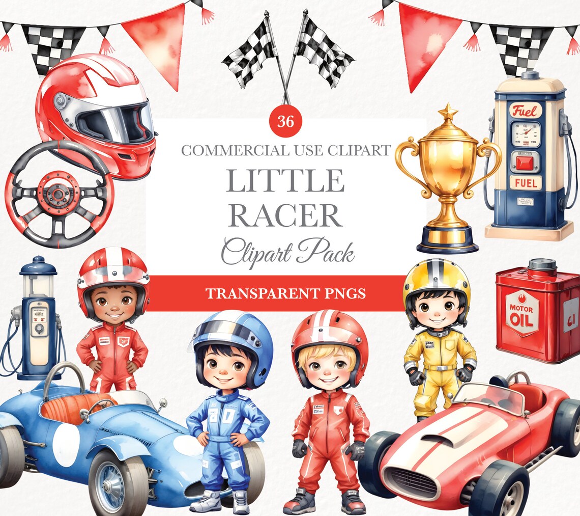 Watercolor Race Clipart, Kids Art, Racing Cars, Nursery Watercolor Cars ...