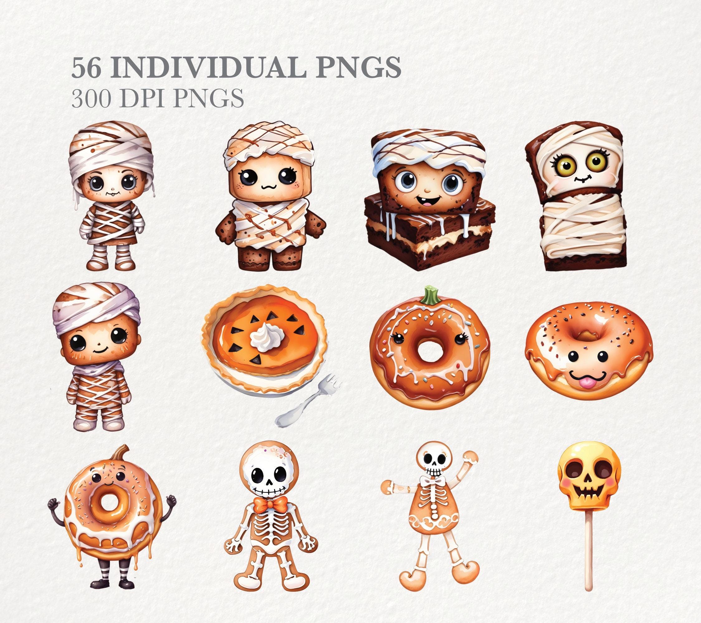 Halloween Sweets Clipart, Watercolor Halloween Clipart, Personal Use ...