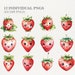 Kawaii Strawberry Clipart, Cute Fruit PNG, Commercial Use (digital ...