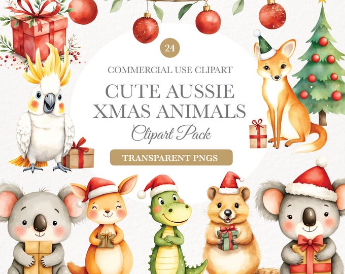20 Australian Animals Christmas Clipart, Australian Animal Clipart PNG ...