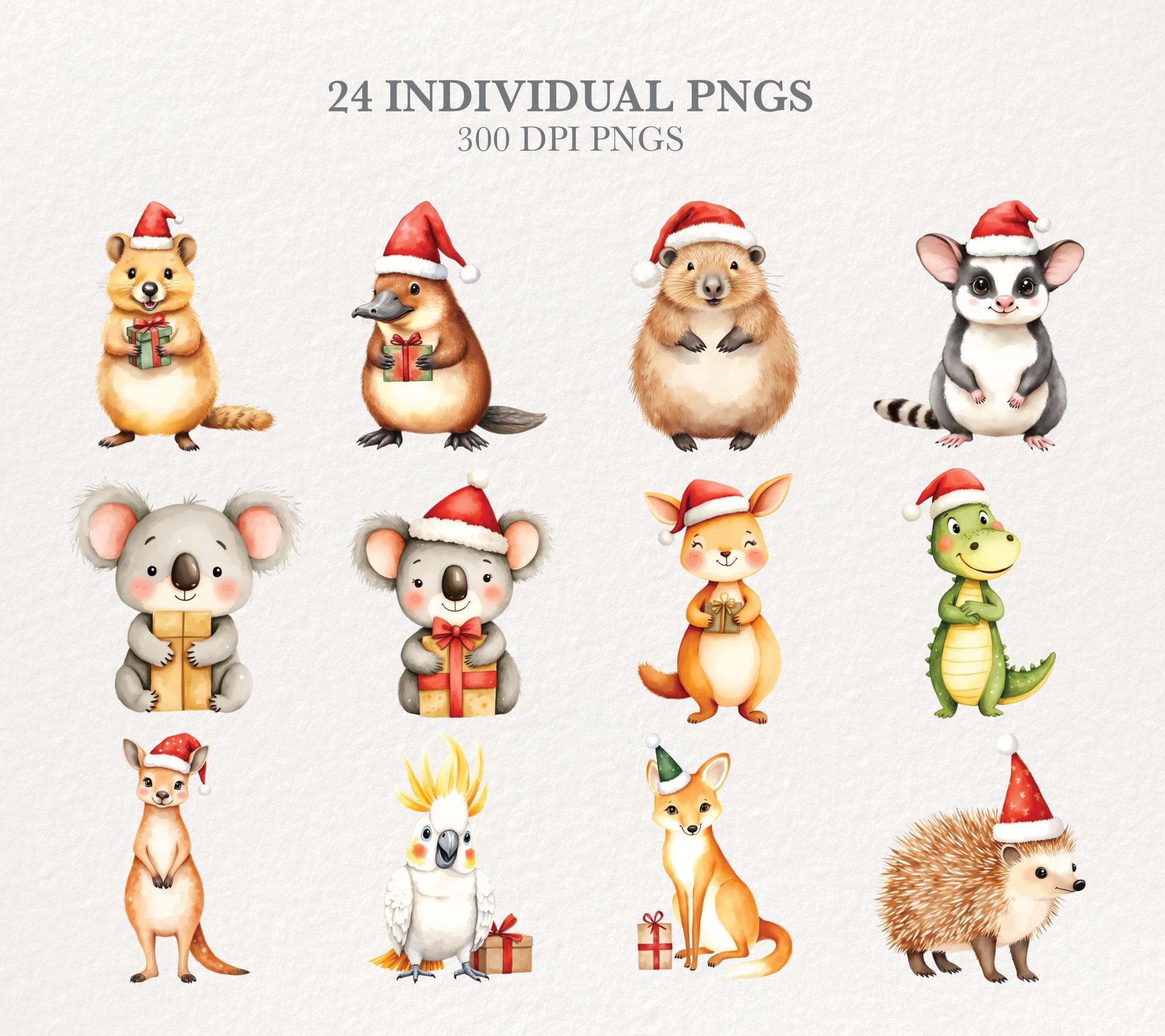 Australian Christmas Clipart, Commercial Use, Watercolor Clipart ...