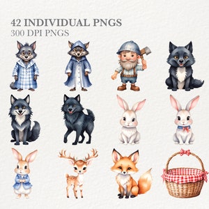 Little Red Riding Hood Clipart, Fairytale Clipart, Red Riding Hood ...