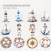 Watercolor Nautical Clipart, Marine Clipart, Sea, Watercolor Lighthouse ...
