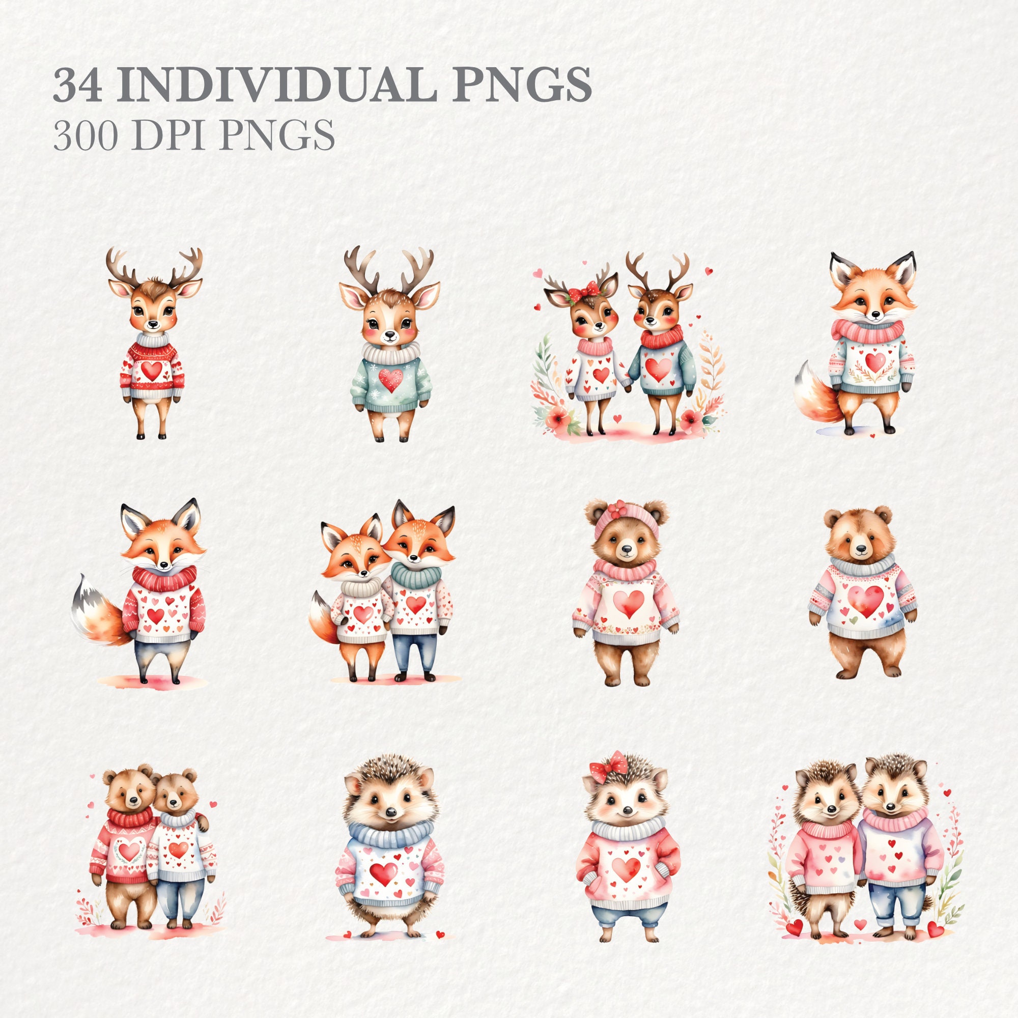 Woodland Animals Valentines Clipart, First Birthday Décor, Animal ...