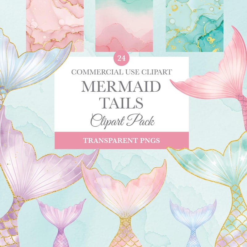 Mermaid Tail Clipart - Etsy