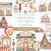 Christmas Toy Shop Clipart, Festive Holiday PNG Graphics, Vintage ...