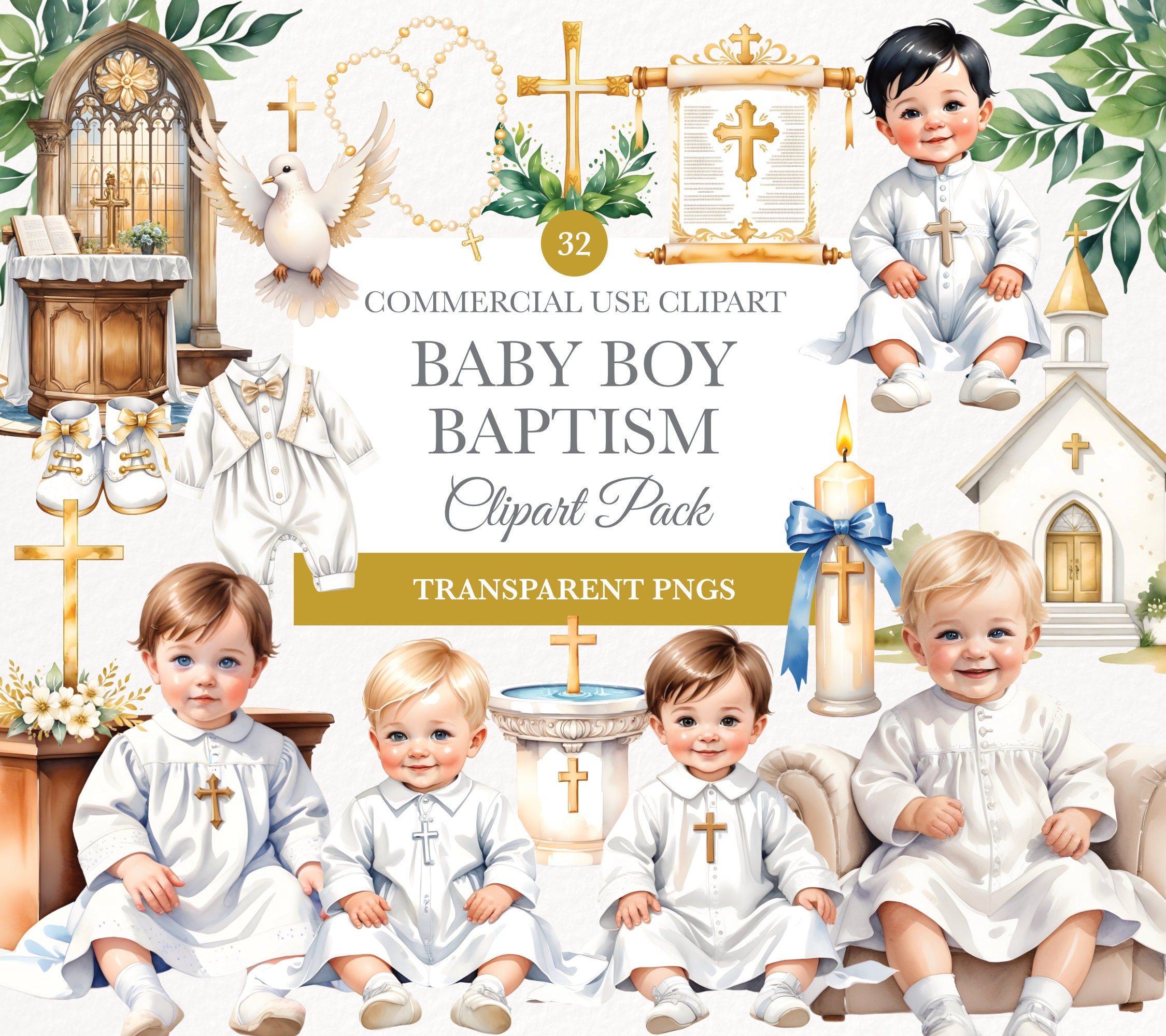 Baptism Clipart, Commercial Use, Religious Clipart, Digital Crafts ...