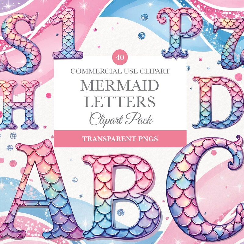 Mermaid Letters - Etsy