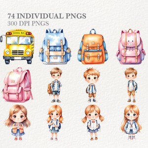 Cute School Supply Clipart, Back to School, Digital Download, Scrapbook ...