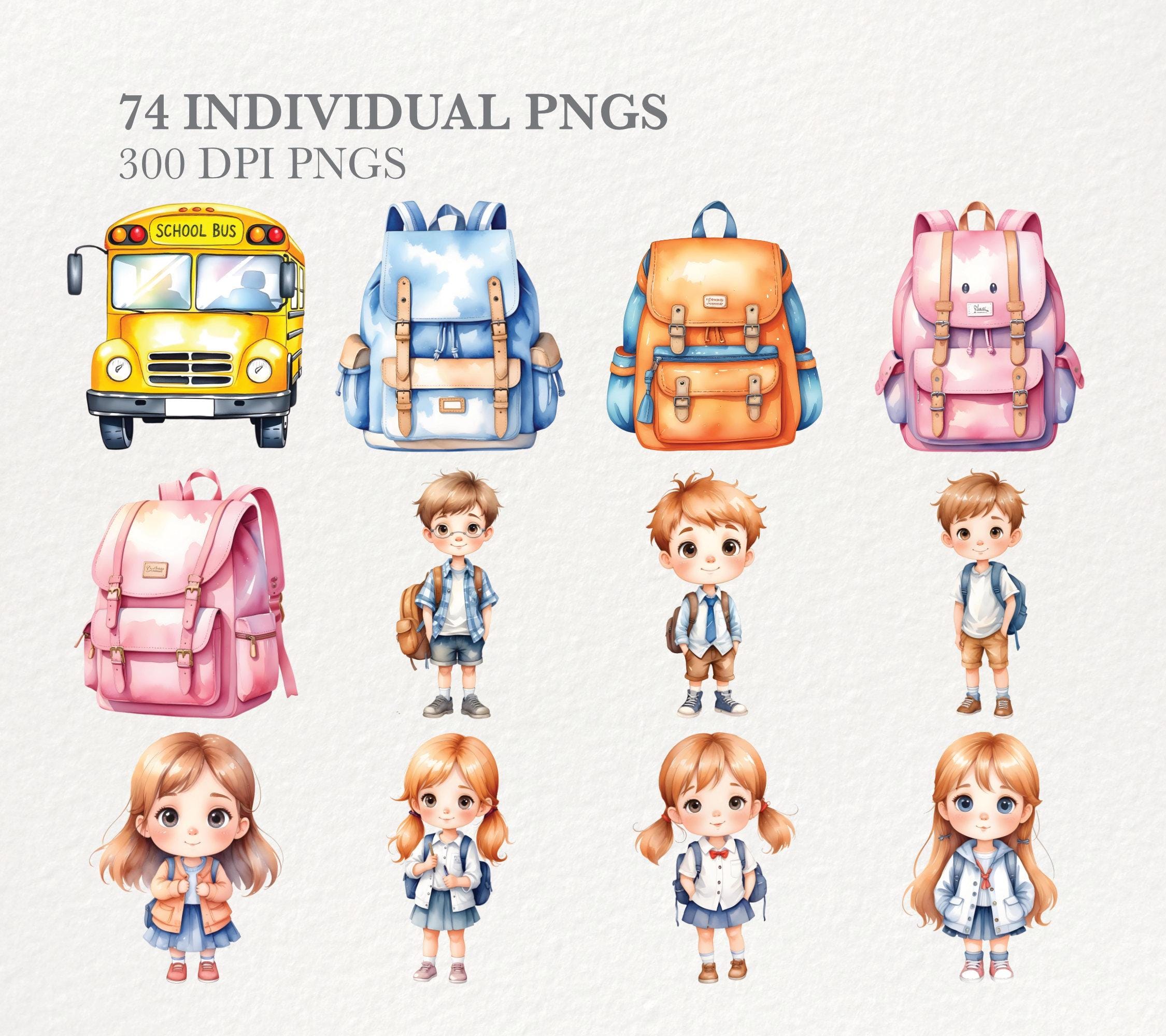 Cute School Supply Clipart, Back to School, Digital Download, Scrapbook ...