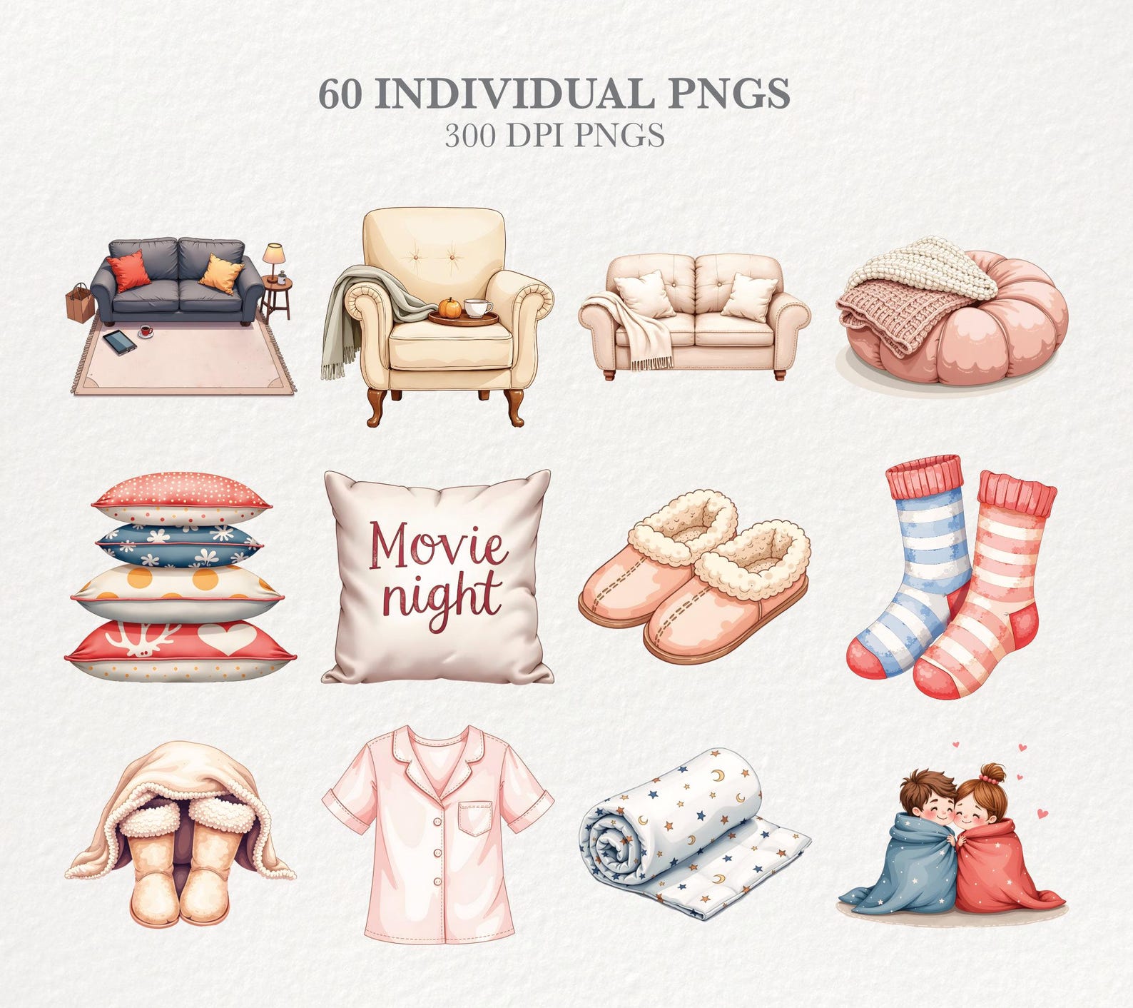 Movie Night Clipart, Digital Download, Cinema Graphics, Popcorn Art ...