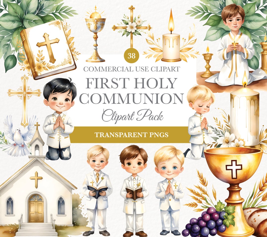 First Communion Clipart, Digital Paper Craft, First Holy Communion Png ...